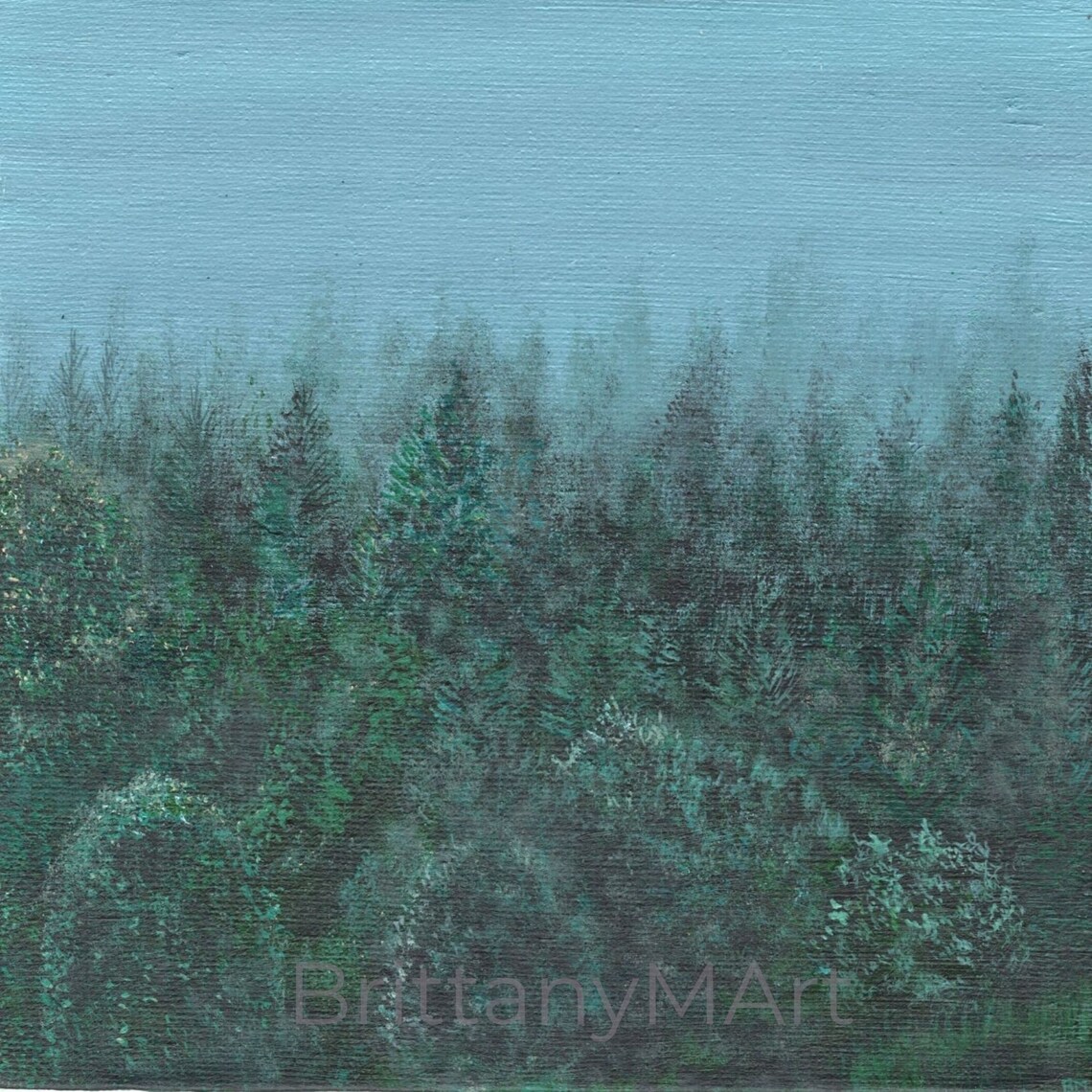 Forest Landscape Print, Small Art Prints, Forest Art Print, Wildlife ...