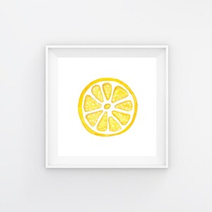 Miniature Lemon Art Print, Tiny Art Prints, Kitchen Art Prints, Small ...