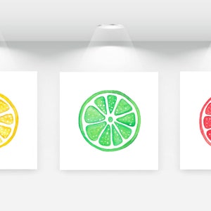 Miniature Lemon Art Print, Tiny Art Prints, Kitchen Art Prints, Small ...