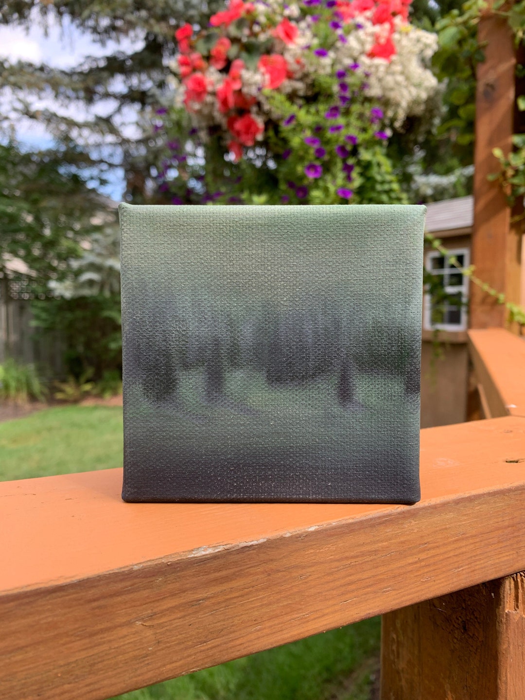 Forest Painting, Mini 4x4 Painting, Abstract Original Canvas, Nature ...