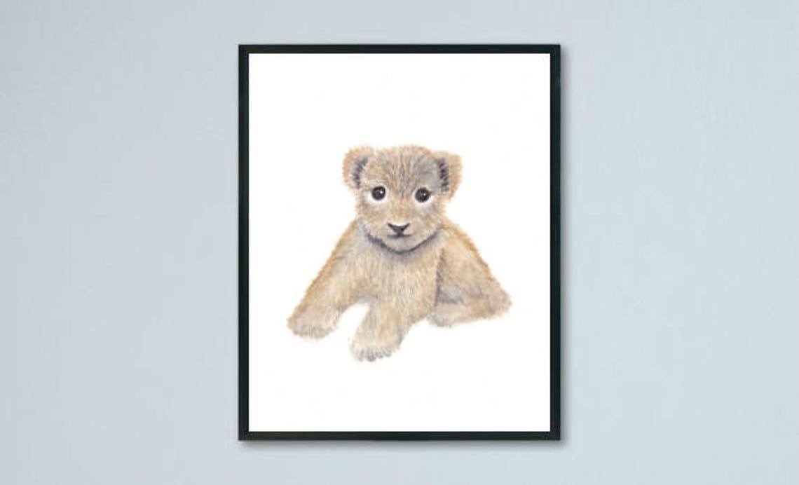 Baby Lion Print, Nursery Prints, Nursery Animals, Safari Nursery ...