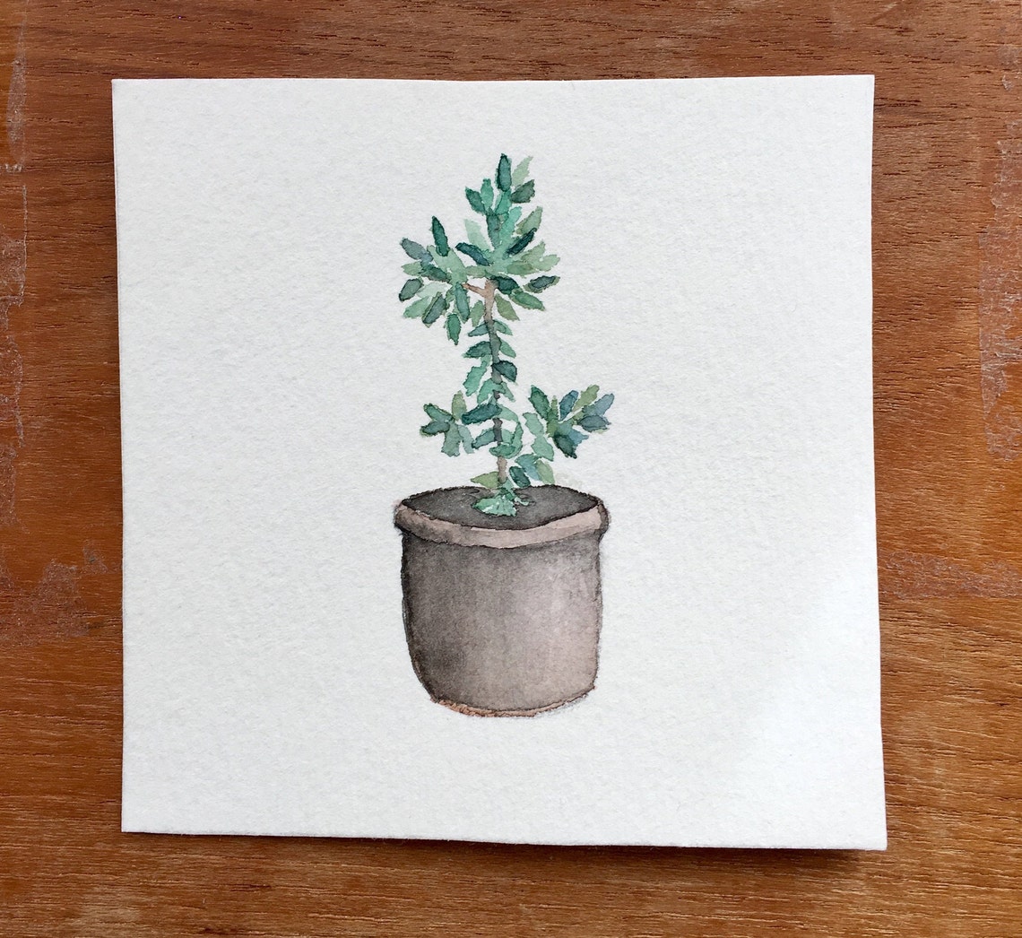 Miniature Plant Print Art, Tiny Art Prints, Dorm Wall Art, Botanical ...