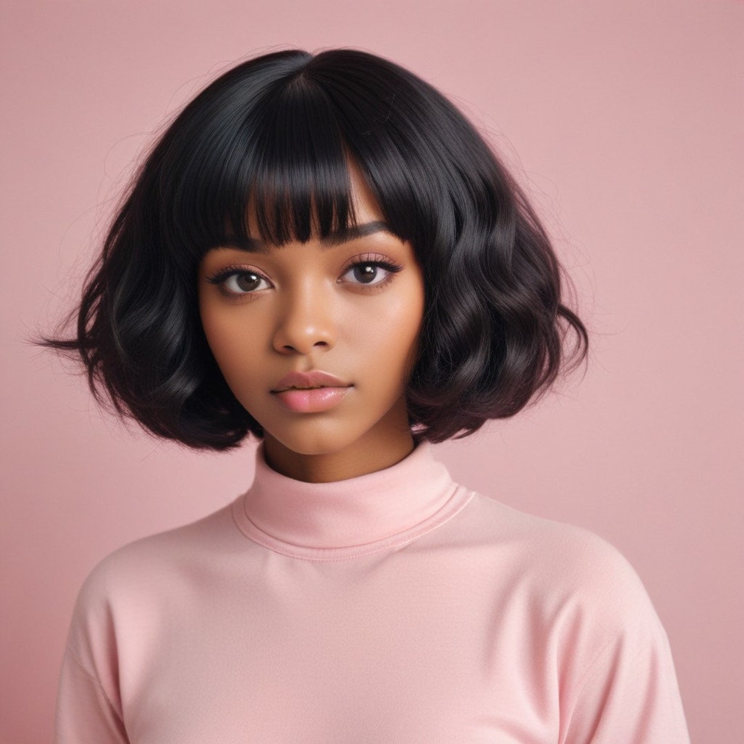 8 Inch Baby Bob & Natural 1B Wigs 180 Density 100 Human Hair - Etsy