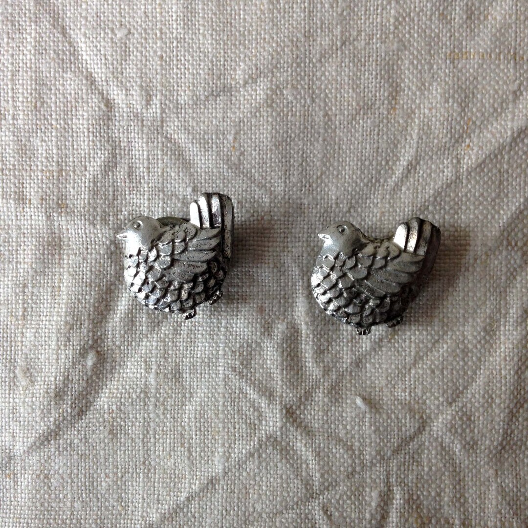 Pair of Pewter Metzke Magnets - Vintage Metzke Bird Magnets - Metzke ...
