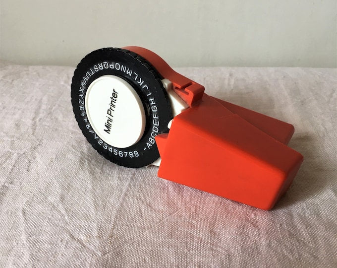 Vintage Dymo Style Printer - Retro Label Printer - Orange Mini Printer ...