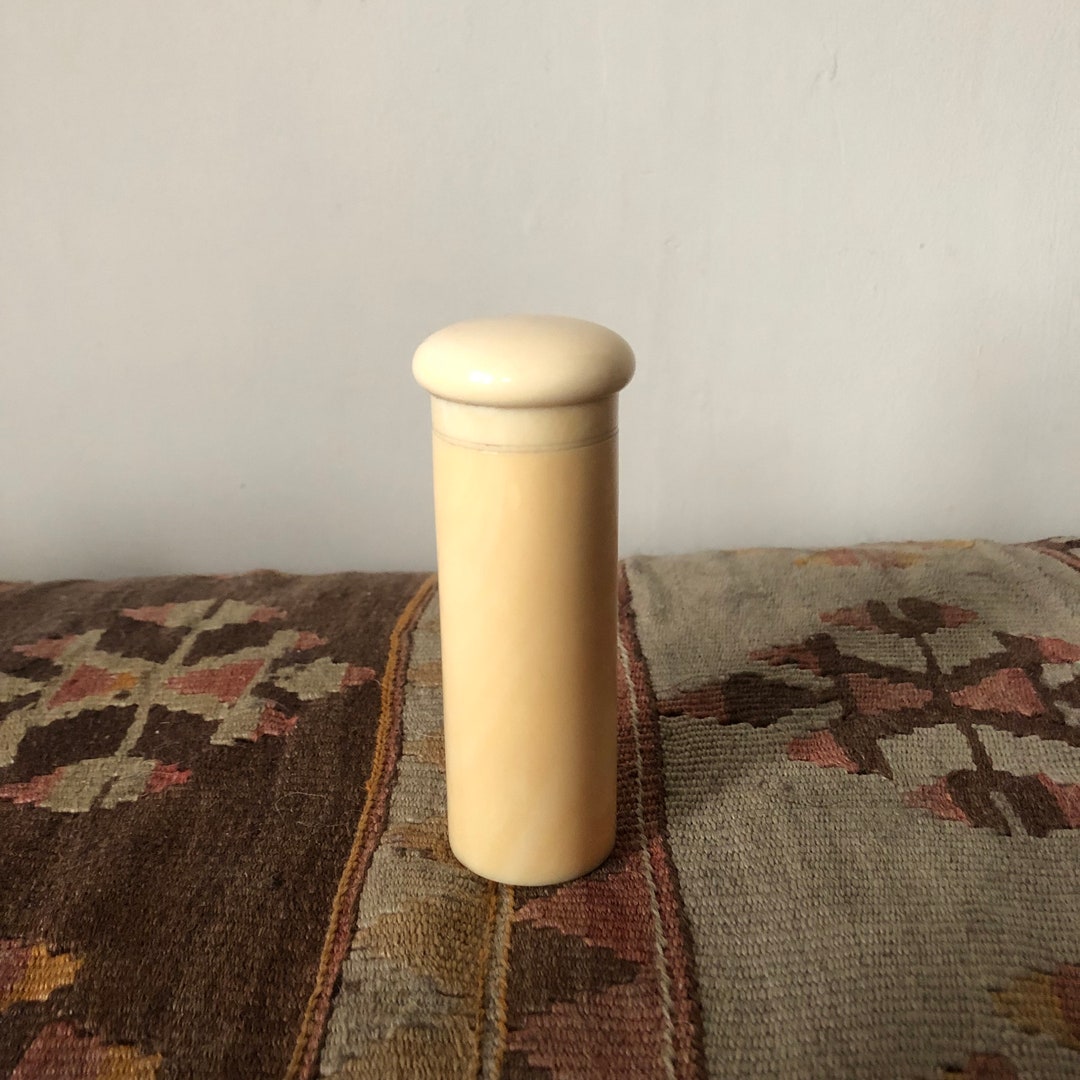 Cylindrical Dressing Table Pot - Early Plastic Lidded Pot - Dressing ...