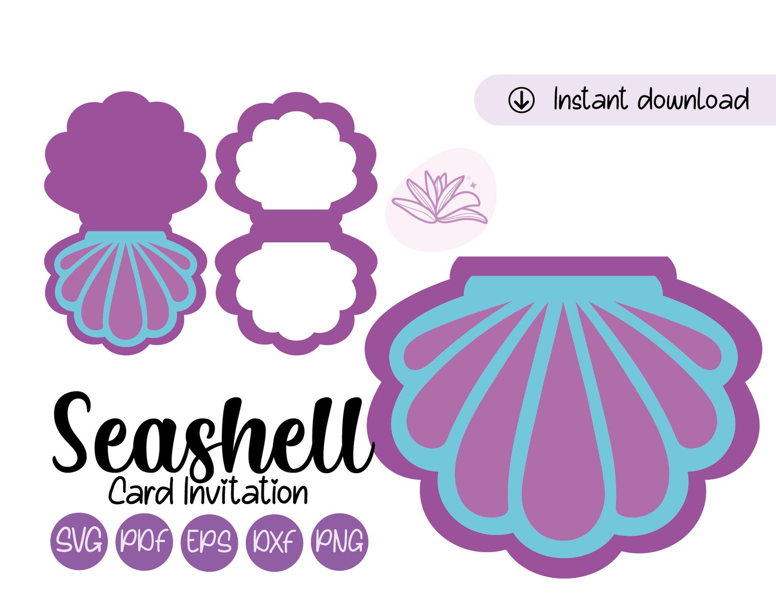 Little Mermaid Invitation Template Seashell - Etsy