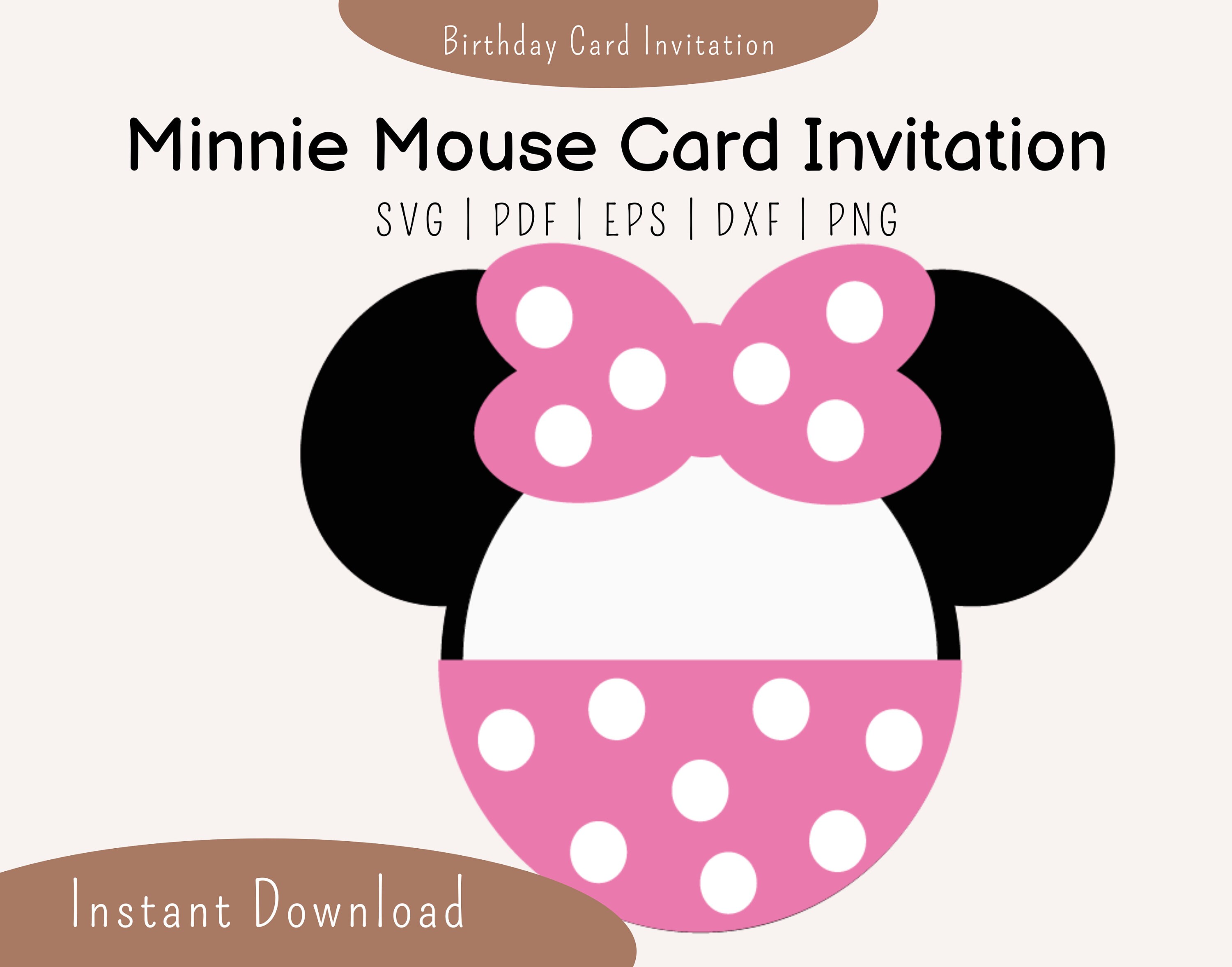 Invitaciones Con Cabeza De Minnie Mouse Invitaciones Con Tema De
