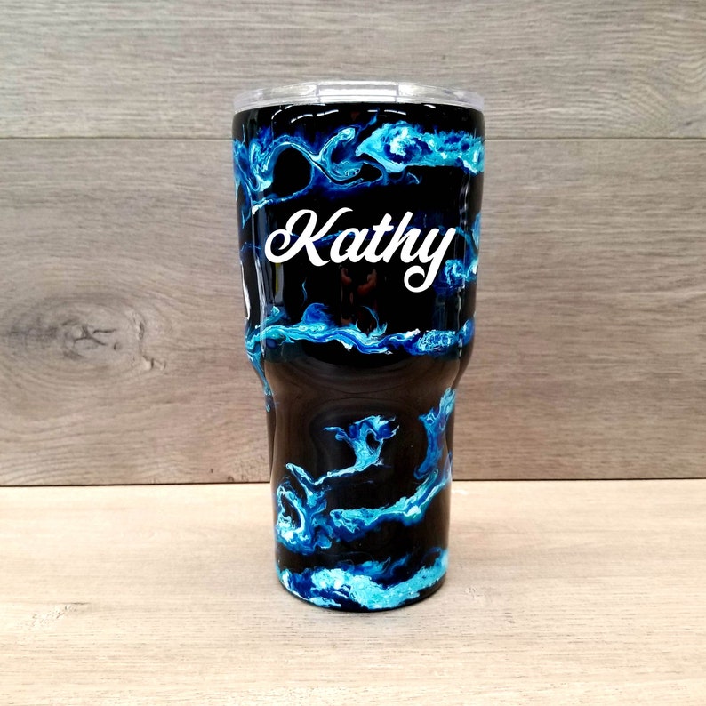 Personalized Alcohol Ink Tumbler Etsy
