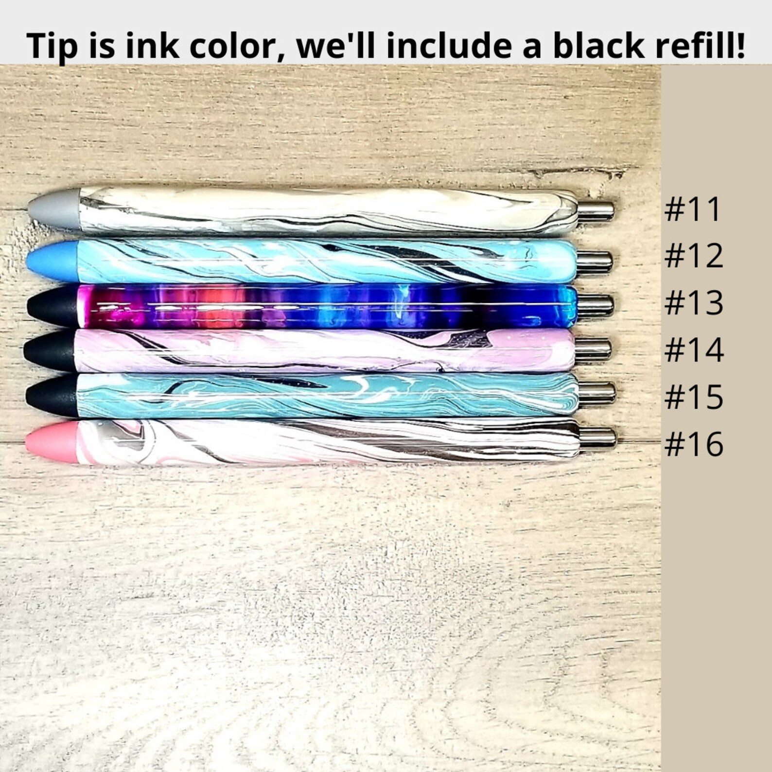 Personalized Marbled Pens Alcohol Ink Pens Epoxy Pens | Etsy