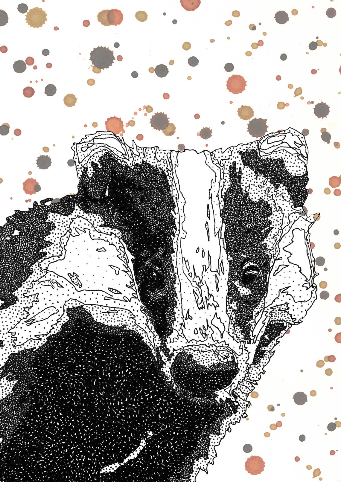 Buy Badger Print // Hand-drawn Badger // Badger Line Drawing // Digital ...