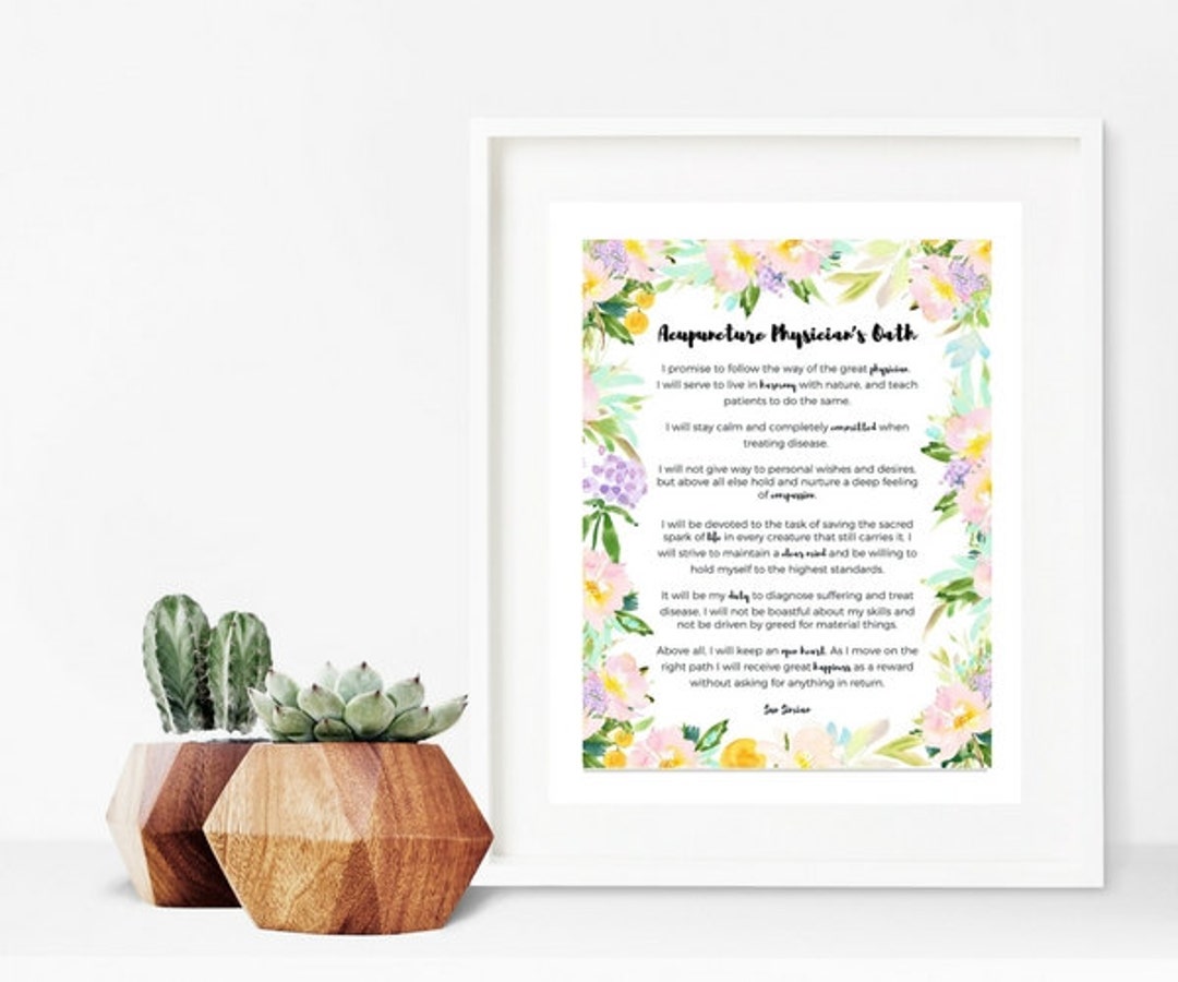 Acupuncture Physician's Oath by Sun Simiao Printable Art for Your ...