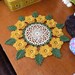Crochet Doily, Made to Order Doily, Yellow Rose Doily, Crochet Floral ...