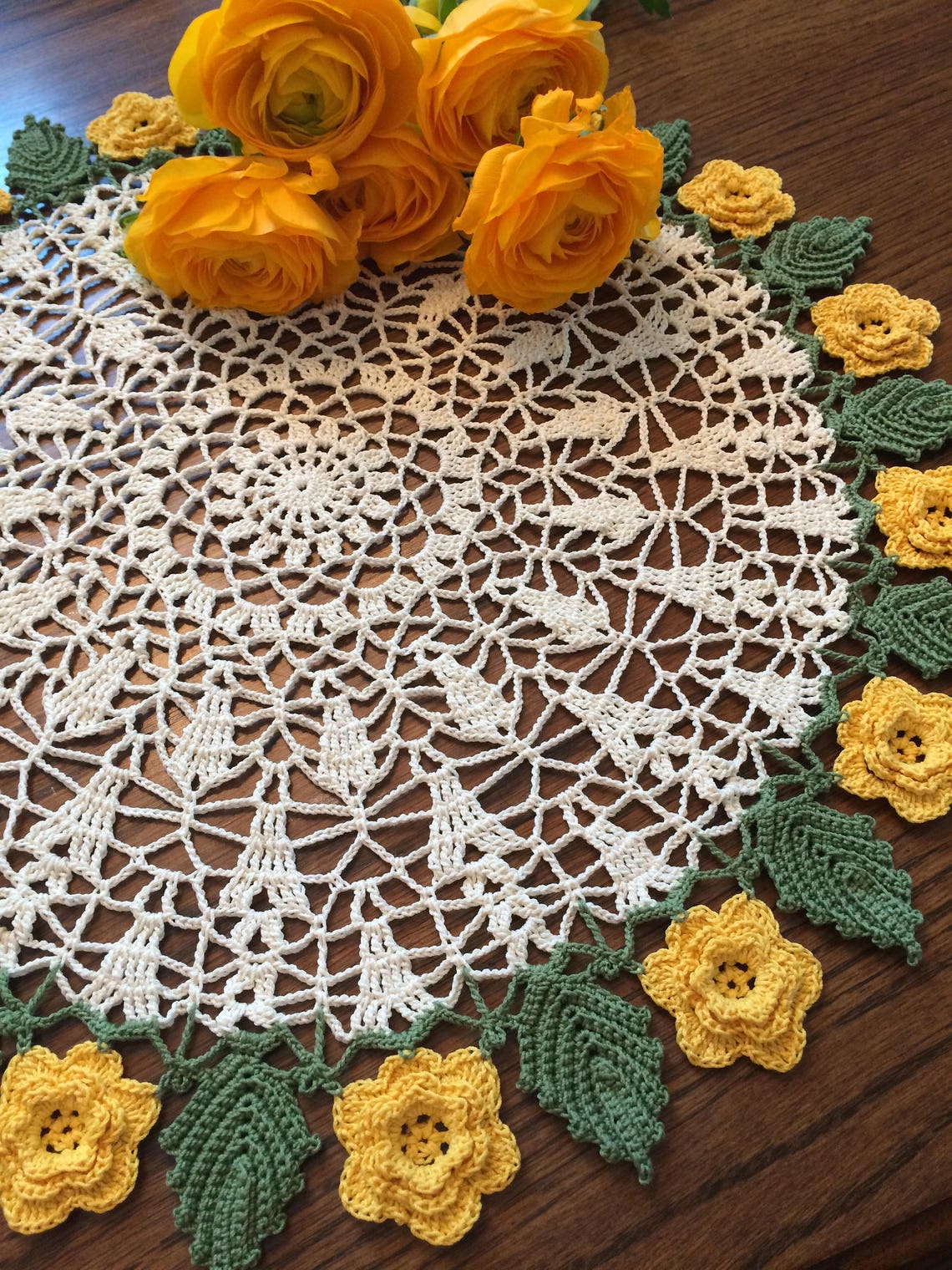 Crochet Doily Made to Order Crochet Rose Doily Roses and - Etsy