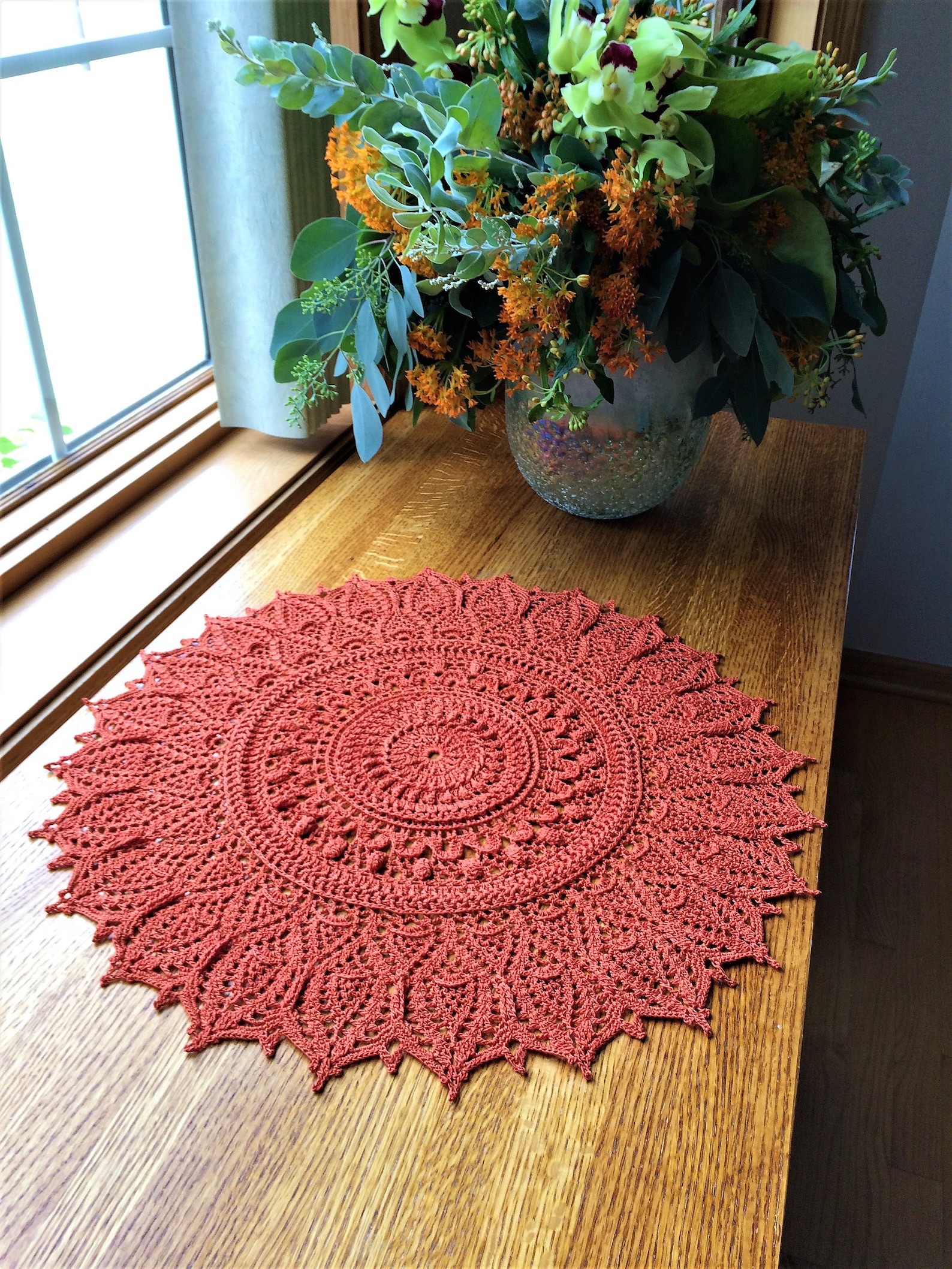 Crochet Doily Made to Order Fall Color Doily19 Inches Round | Etsy