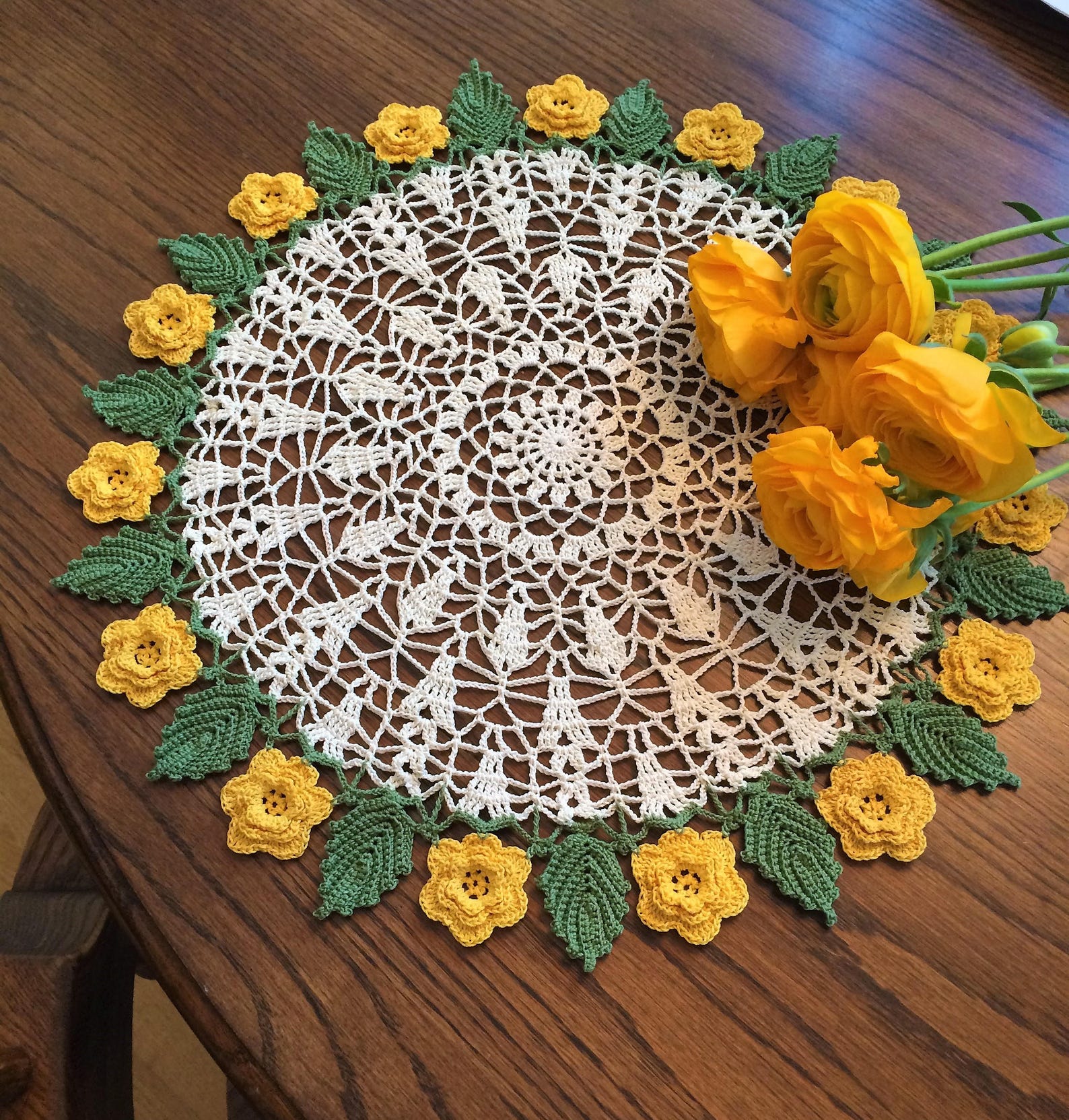 Crochet Doily Made to Order Crochet Rose Doily Roses and - Etsy