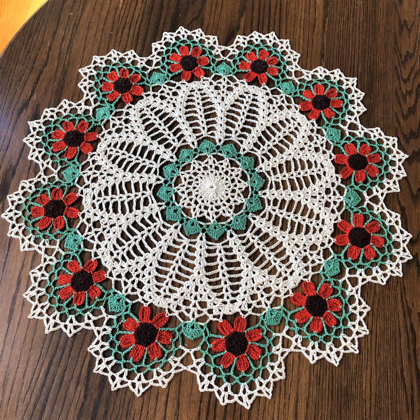 Crochet Doily 25 Inches Round Doily Fall Season Accessories - Etsy