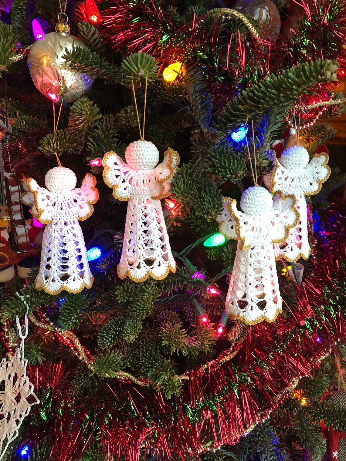 Crochet Angels Handmade Angels Set of 4 Angels Holiday Home | Etsy