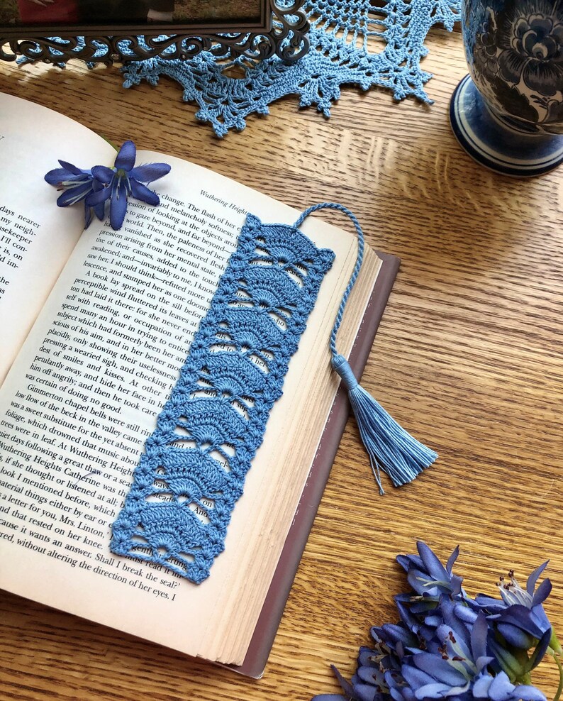 Crochet Bookmark Fans Lace Bookmark Tasseled Bookmark - Etsy