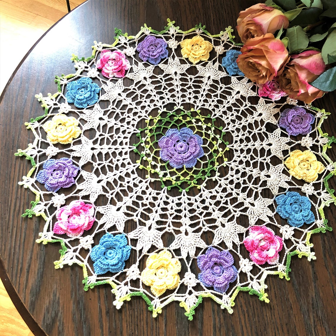 Crochet Doily Made to Order Crochet Flower Doily Home | Etsy