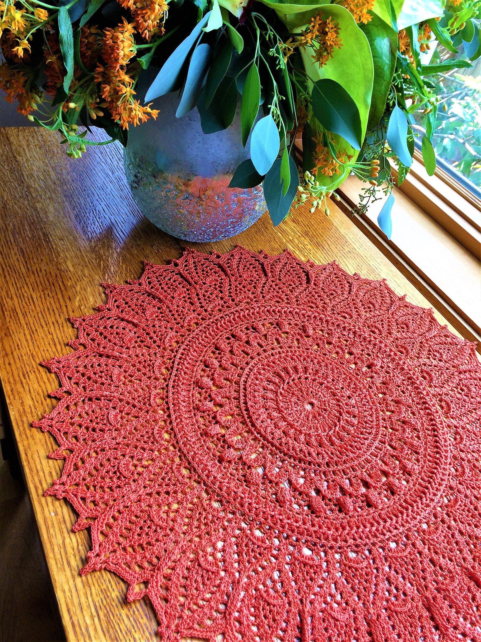 Crochet Doily Made to Order Fall Color Doily19 Inches Round | Etsy