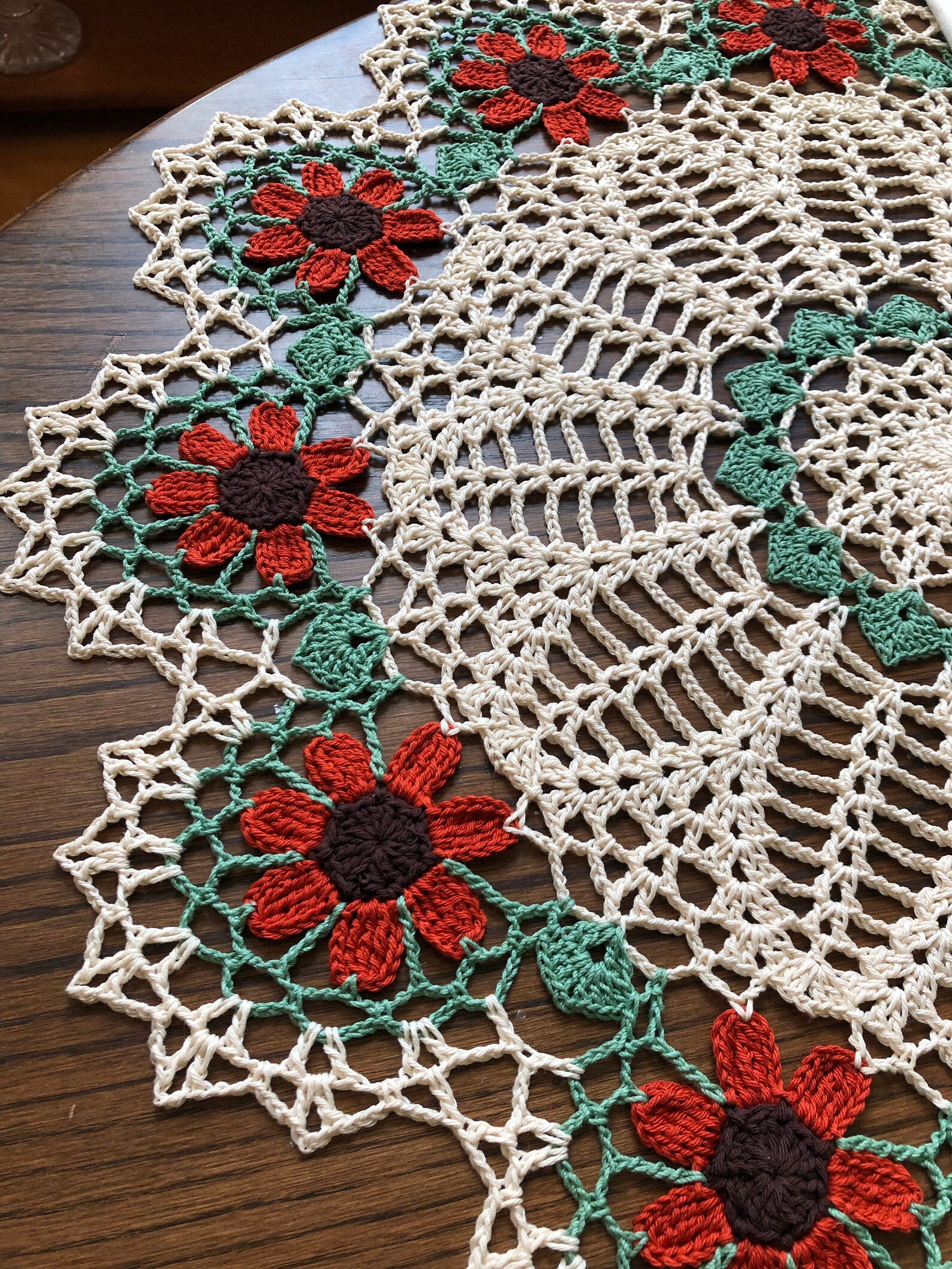 Crochet Doily 25 Inches Round Doily Fall Season Accessories - Etsy