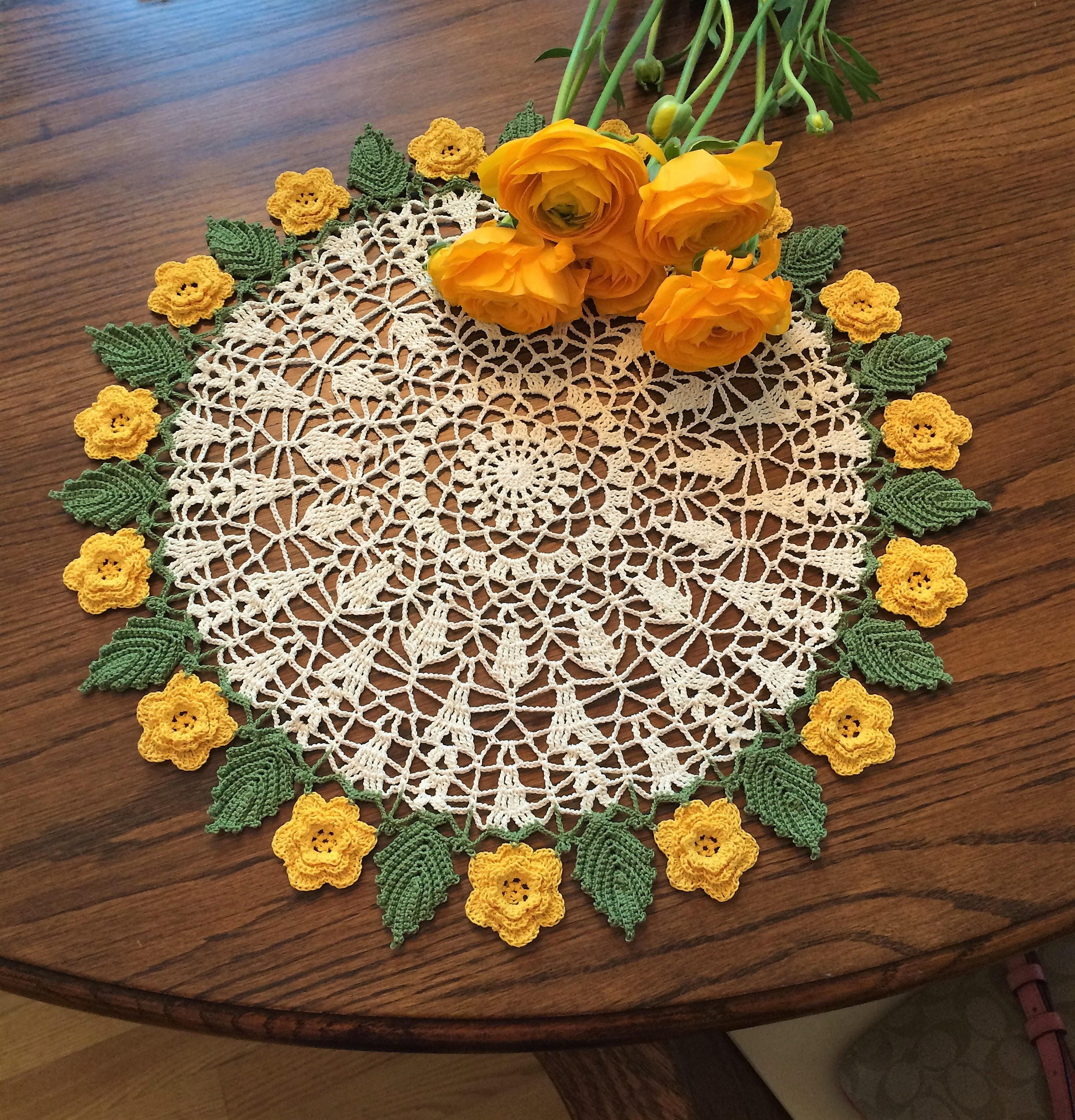 Crochet Doily Made to Order Crochet Rose Doily Roses and - Etsy