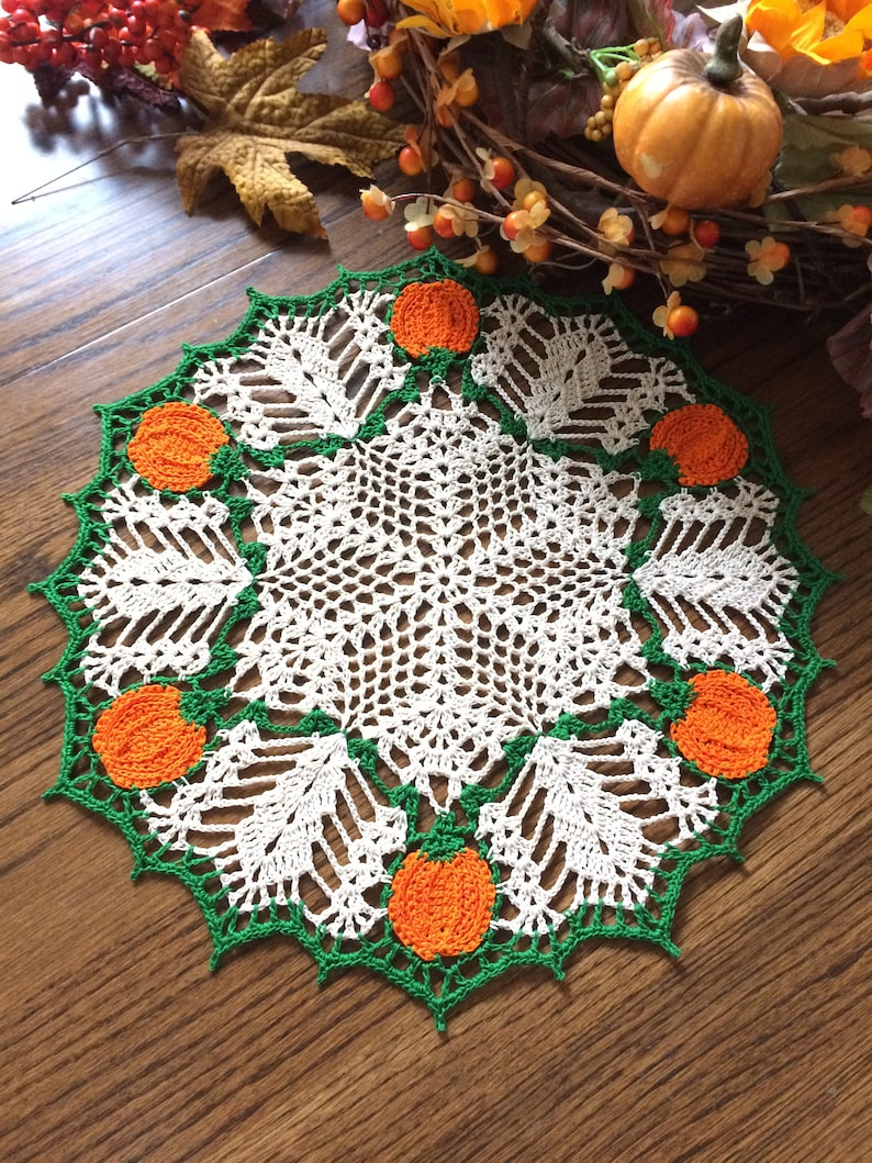 Crochet Doily Made to Order Doily October Pumpkin Doily - Etsy Crochet Doily Made to Order Doily October Pumpkin Doily - Etsy