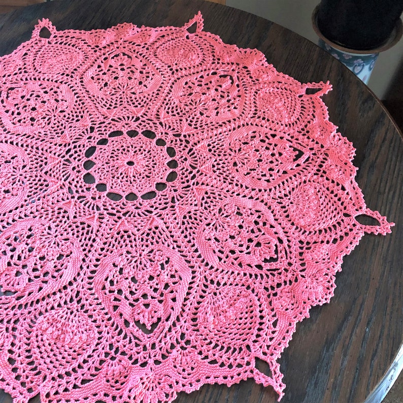 Crochet Doily Crochet Large Doily 25 Inches Round Doily | Etsy