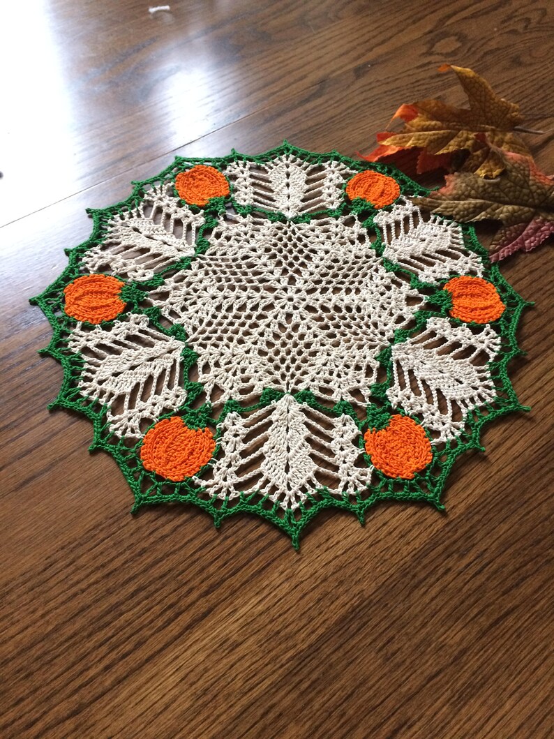 Crochet Doily Made to Order Doily October Pumpkin Doily - Etsy Crochet Doily Made to Order Doily October Pumpkin Doily - Etsy