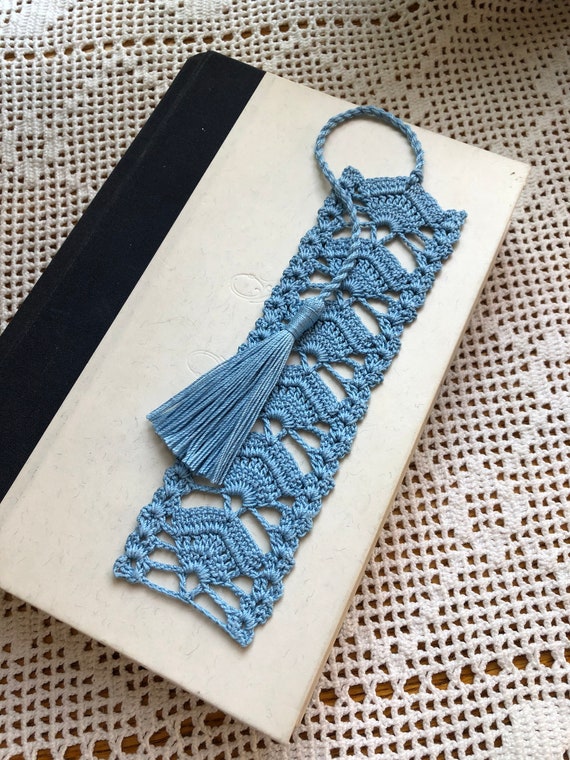 Crochet Bookmark Fans Lace Bookmark Tasseled Bookmark | Etsy