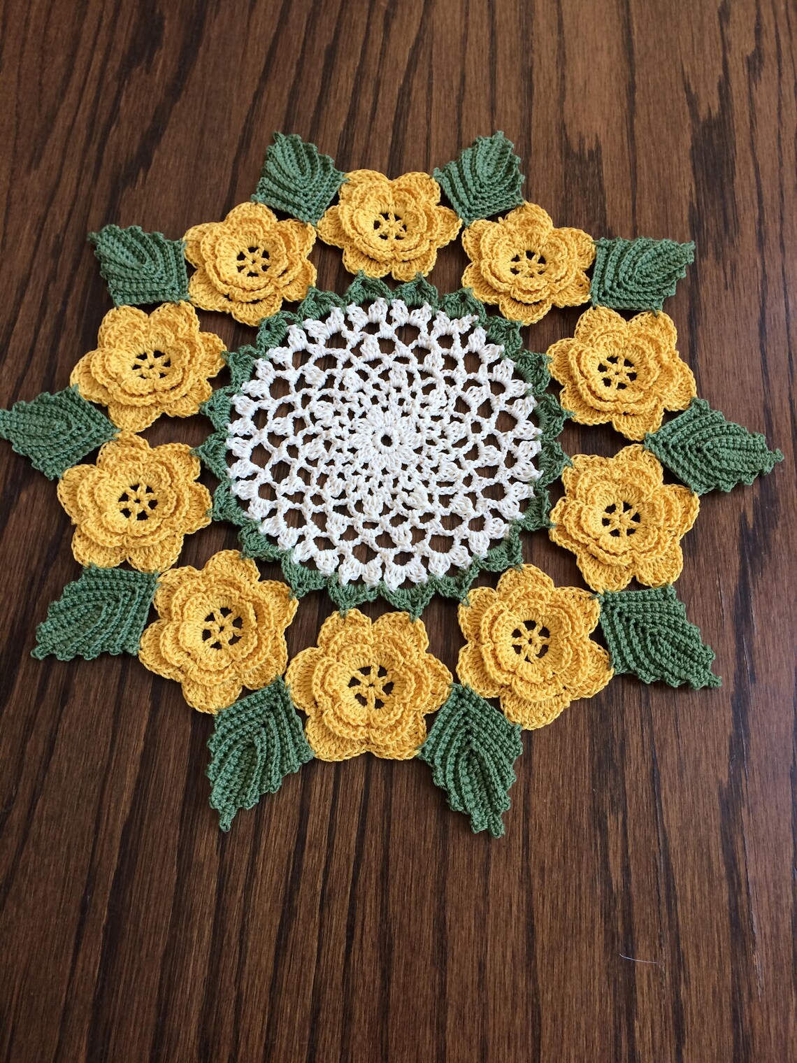 Crochet Doily Made to Order Doily Yellow Rose Doily Crochet - Etsy