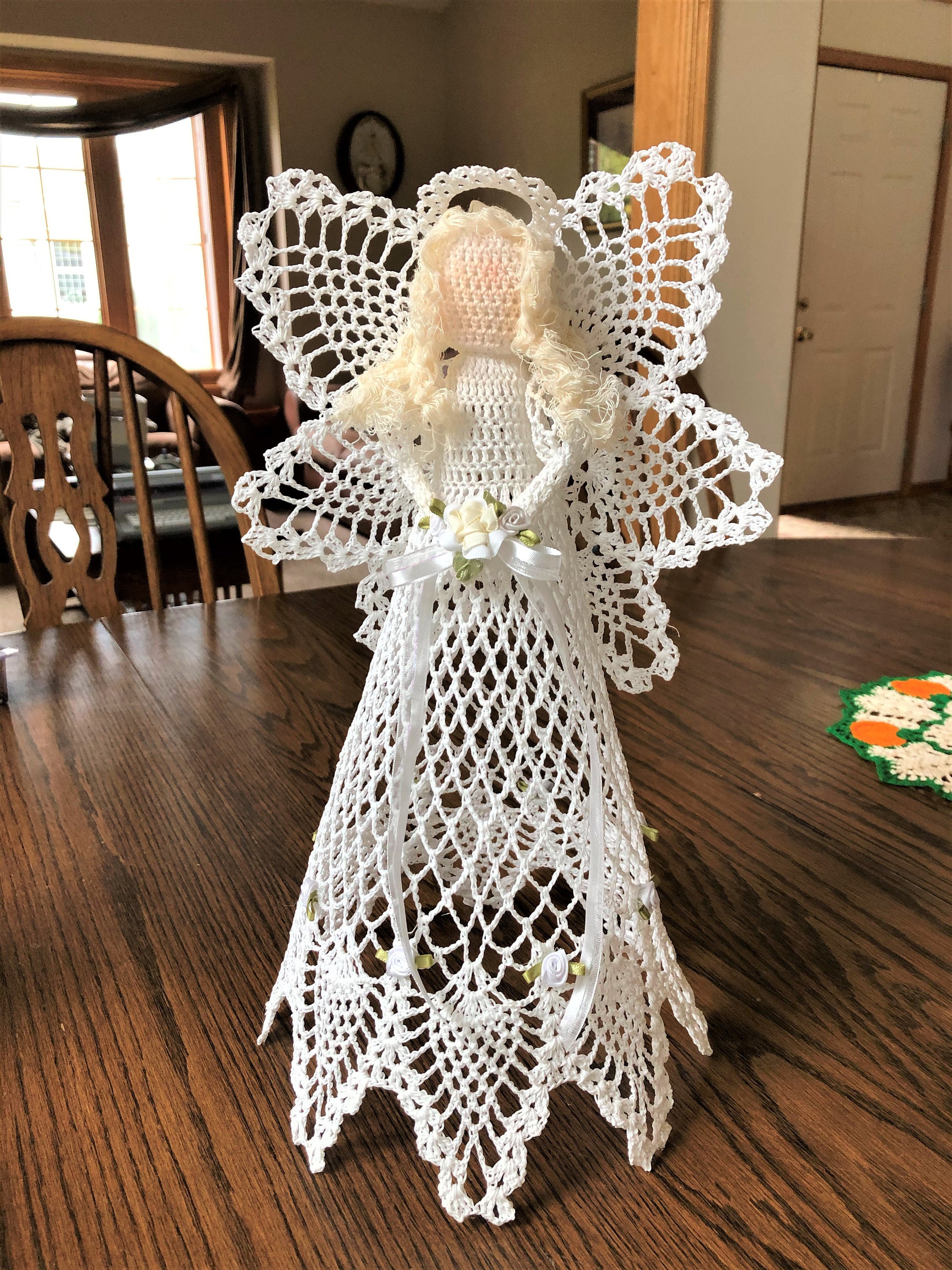 Crochet Angel Crochet Angel Tree Topper Christmas Ornaments - Etsy
