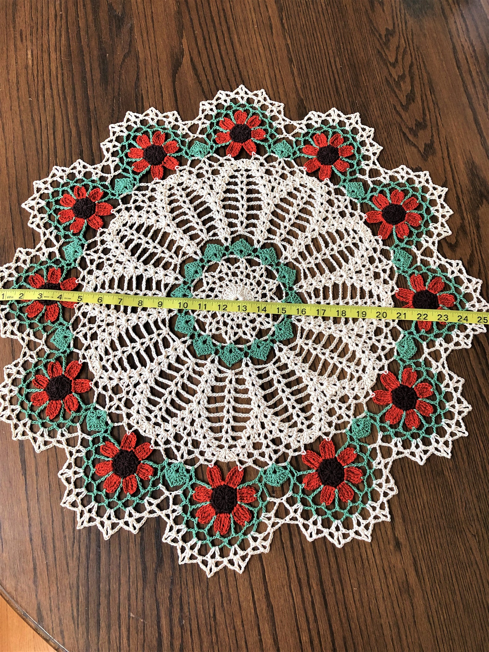 Crochet Doily 25 Inches Round Doily Fall Season Accessories - Etsy