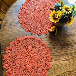 Crochet Doilies, A Set of 2 Matching Doilies, Modern Farmhouse Decors ...