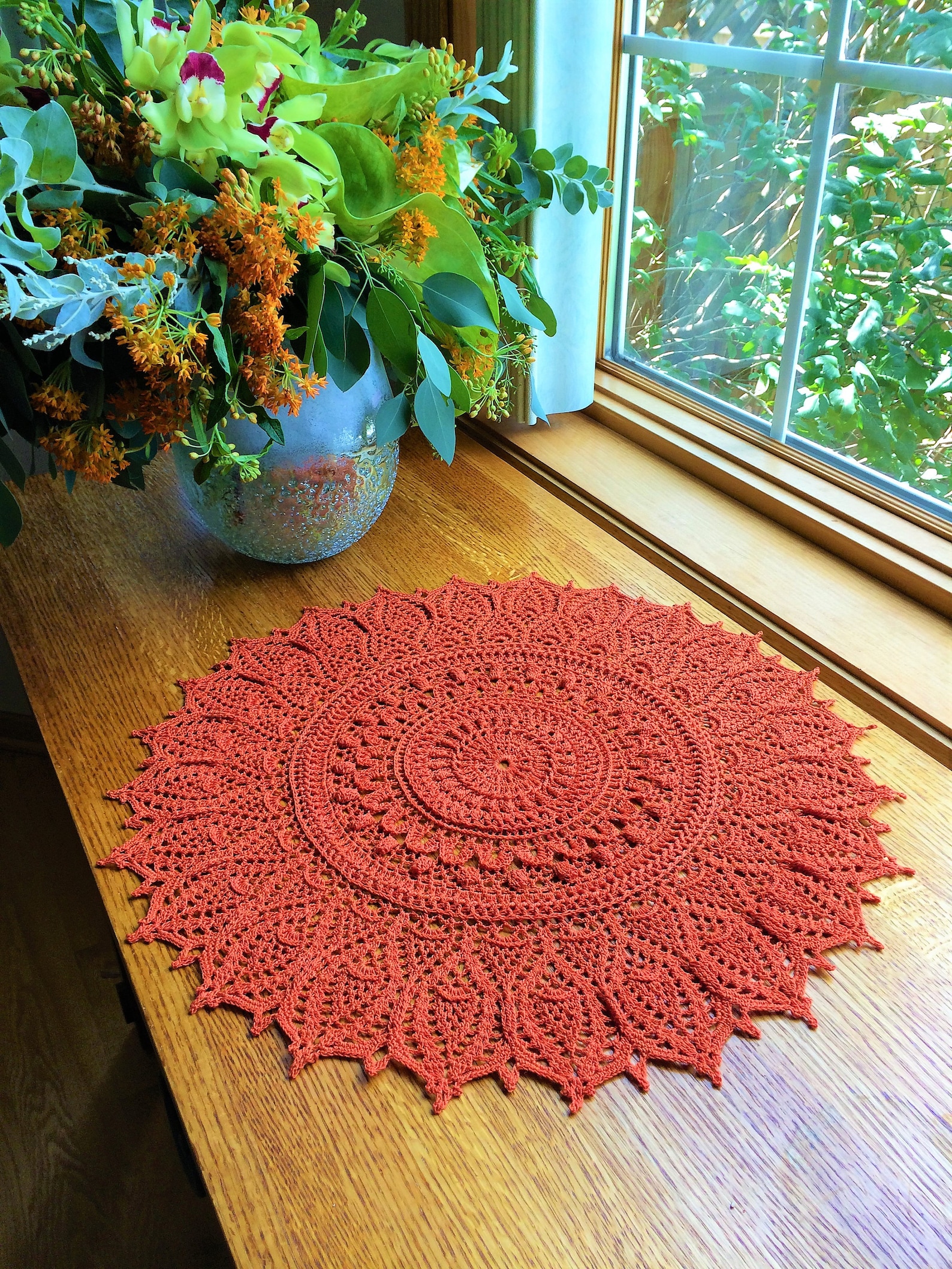 Crochet Doily Made to Order Fall Color Doily19 Inches Round | Etsy