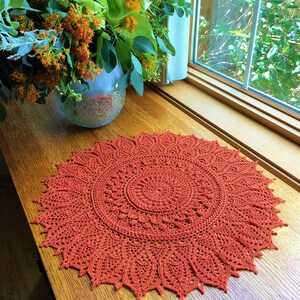 Crochet Doily, Made to Order, Fall Color Doily,19 Inches Round Doily ...