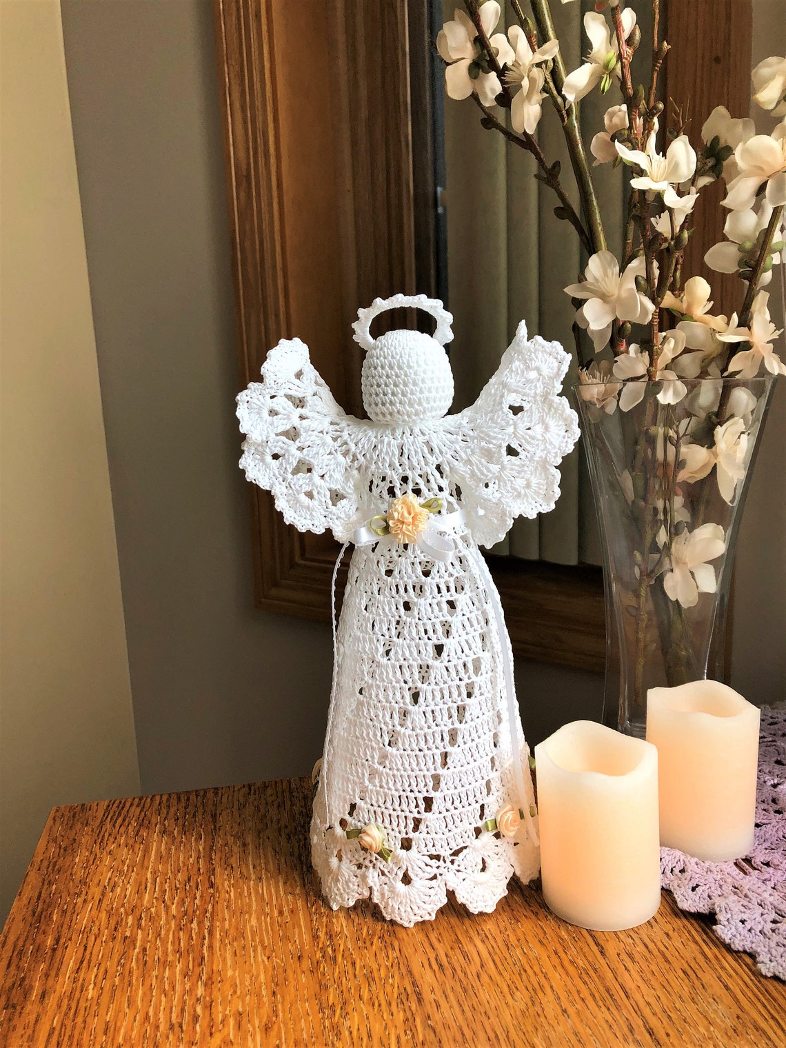 Crochet Angel Tree Topper Crochet Tree Top Angel Holiday | Etsy