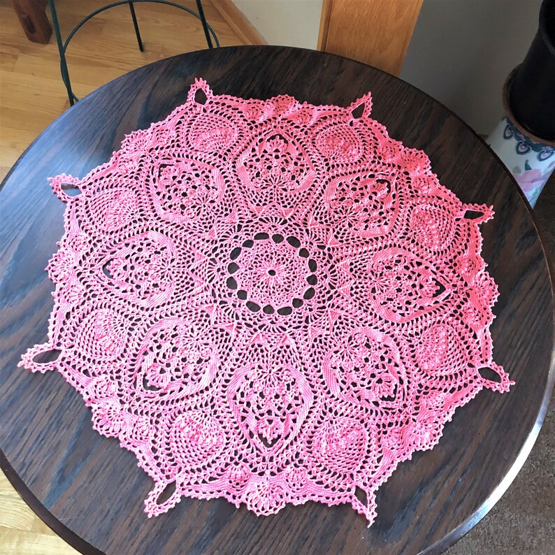 Crochet Doily Crochet Large Doily 25 Inches Round Doily - Etsy
