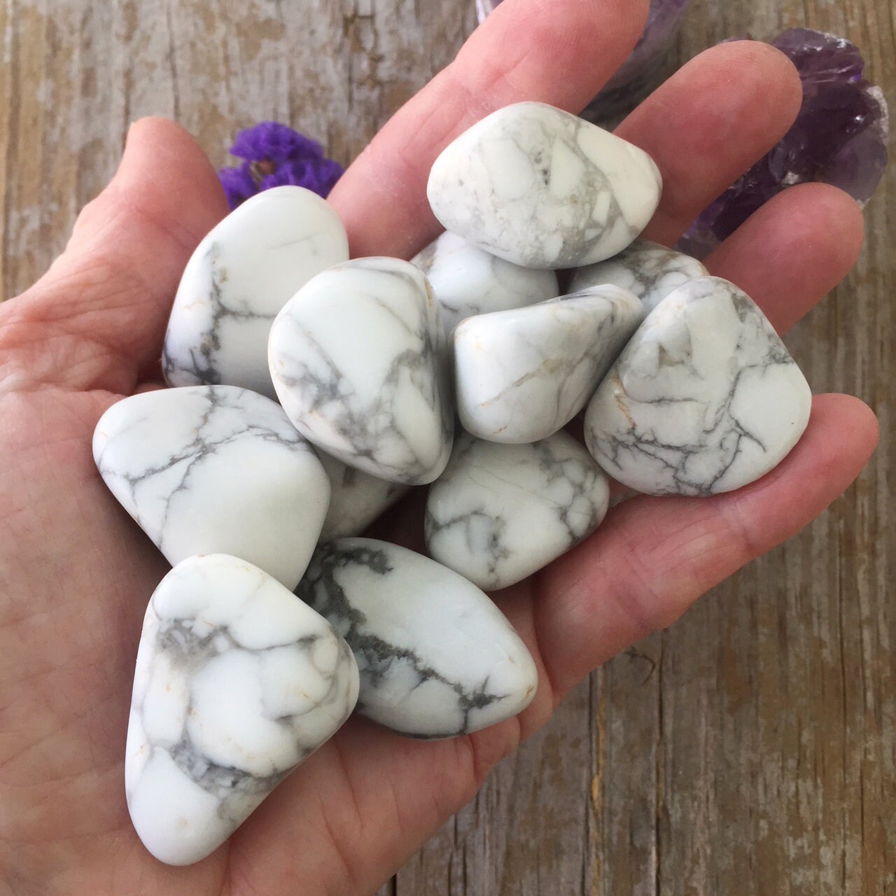 White Howlite Tumbled Stone 1 White Howlite Howlite | Etsy