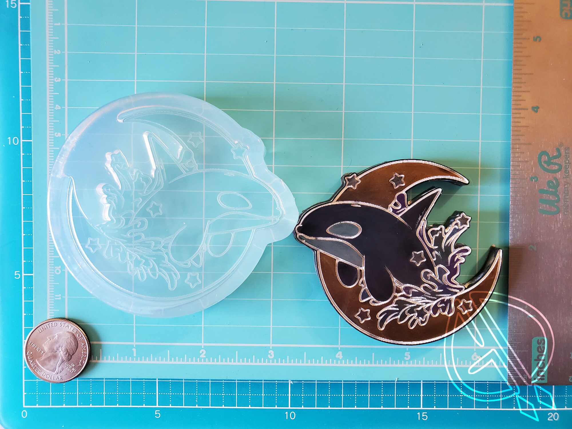 Silicone Mold Moon Lit Ocean-orca - Etsy