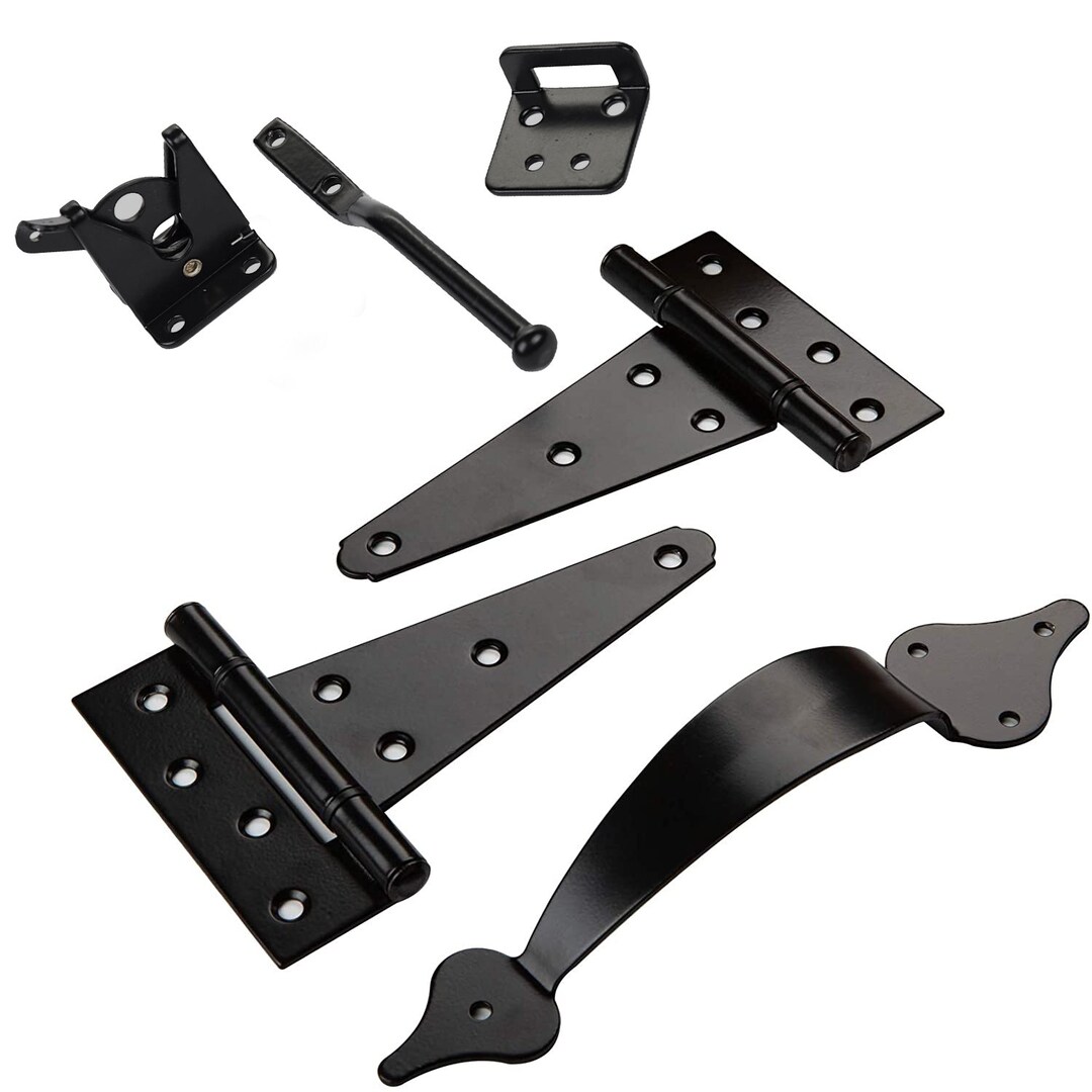 Gate Combo Kit 2X T-hinges 6 Gate Handle 10 Spring Loaded Gate Latch ...