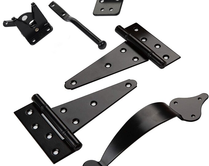 Gate Combo Kit 2X T-hinges 6 Gate Handle 10 Spring Loaded Gate Latch ...