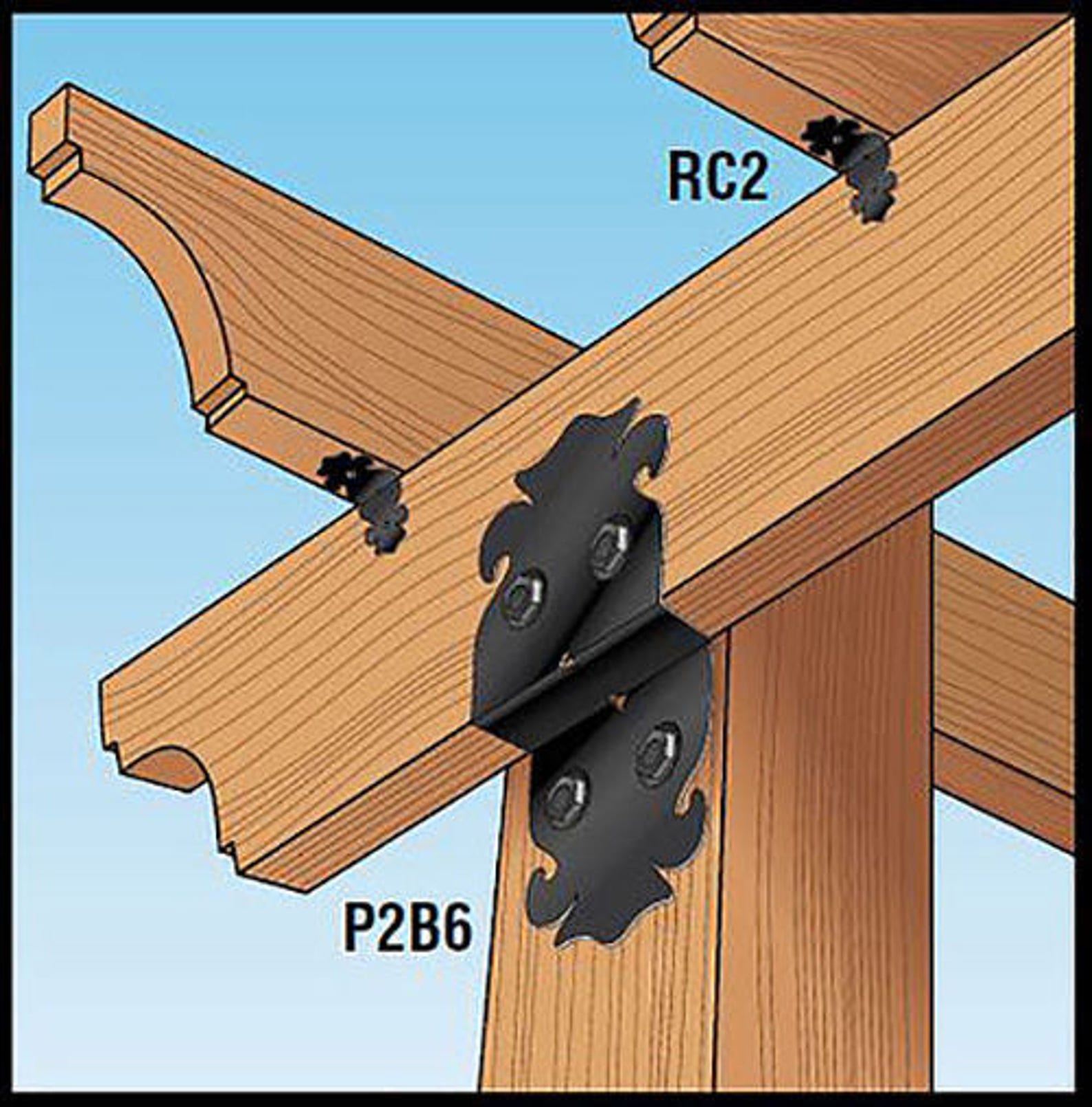 6 Ornamental Post to Beam Supports P2B6 5 X | Etsy