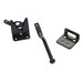 Spring Loaded Gate Latch With Cable and Ring Powder Coated Black Screws ...