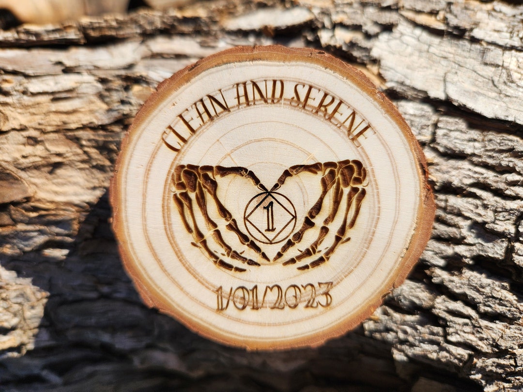 Skeleton Hand Heart Clean and Serene NA Sobriety Milestone Sober ...