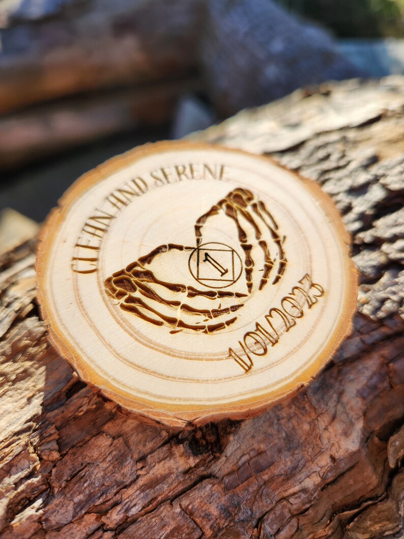 Skeleton Hand Heart Clean and Serene NA Sobriety Milestone Sober ...