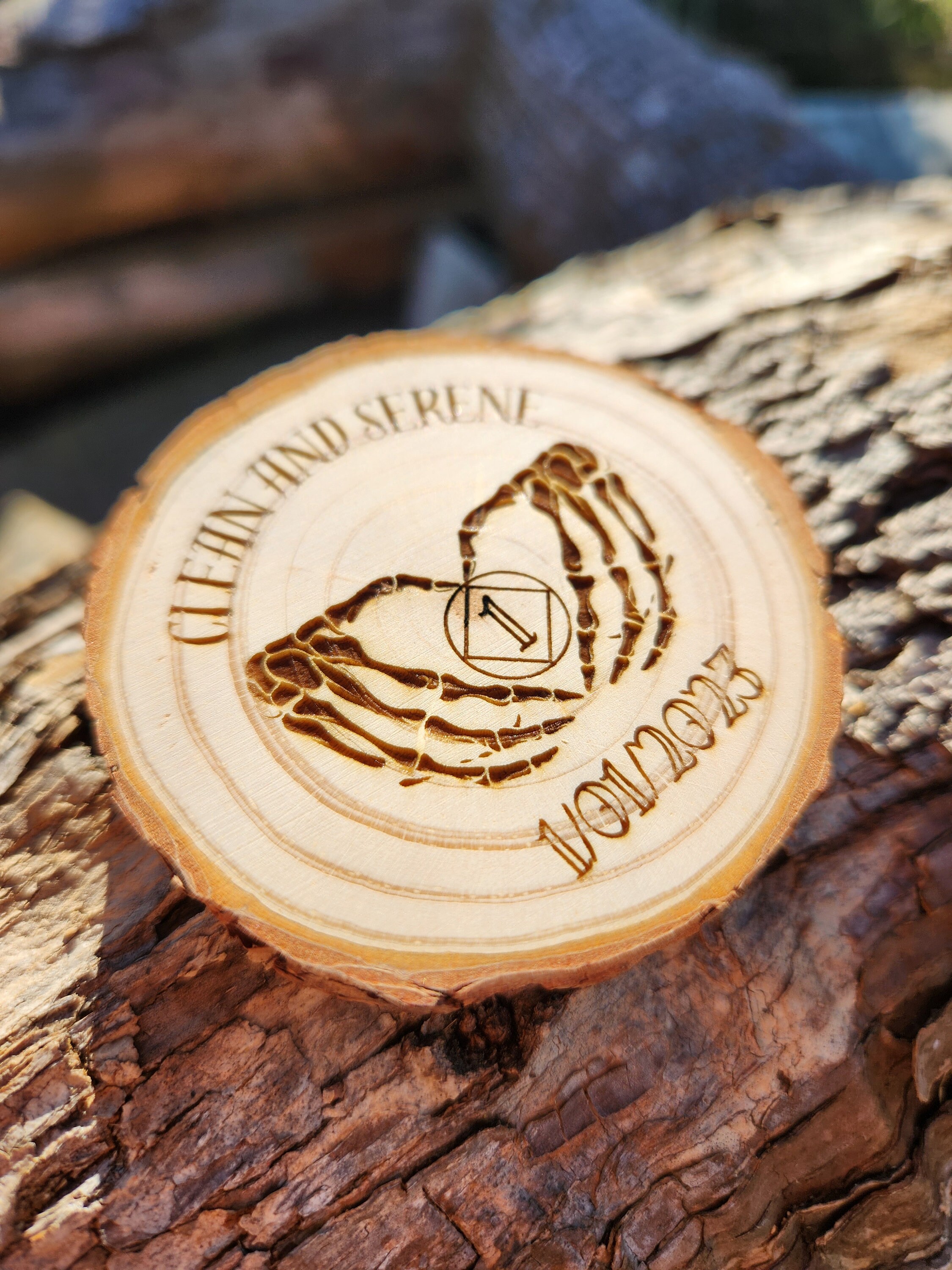 Skeleton Hand Heart Clean and Serene NA Sobriety Milestone Sober ...