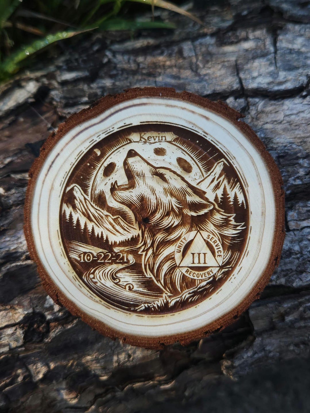 The Lone Wolf Personalized Sobriety Milestone Medallion W/sobriety Date ...
