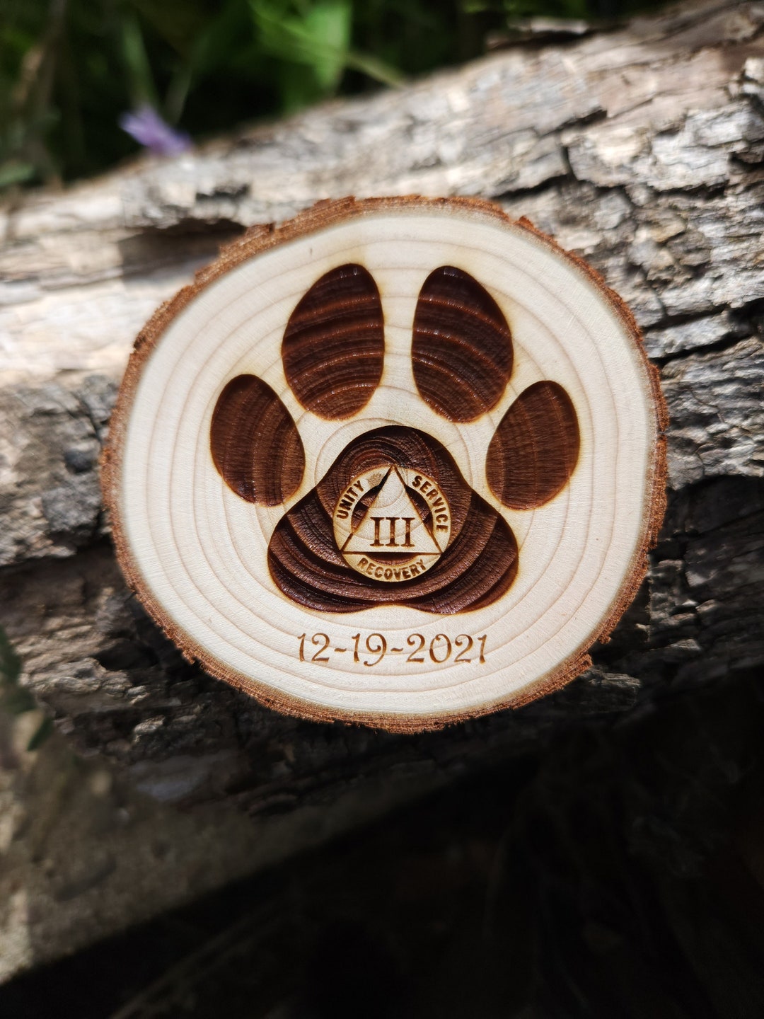Power of Paws Sobriety*personalized* Sober Birthday Medallion Engraved ...